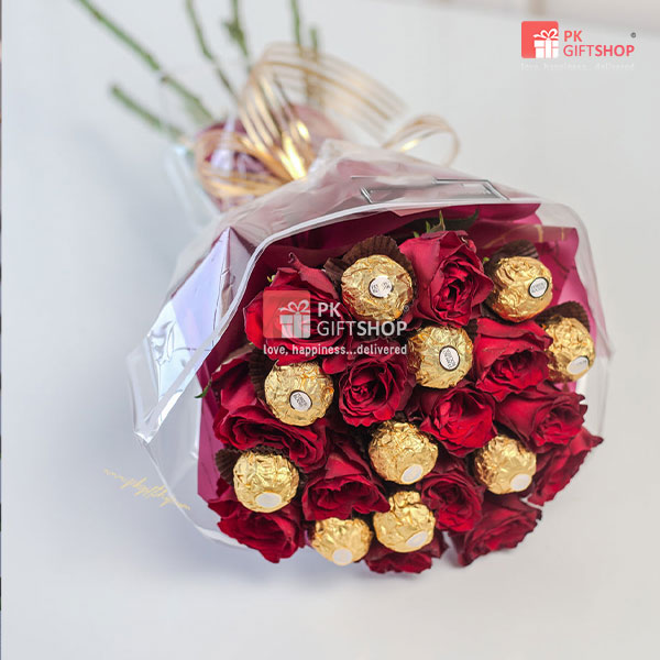 Send FERRERO ROCHER & FLOWER BOUQUET to Pakistan | Online Gifts ...